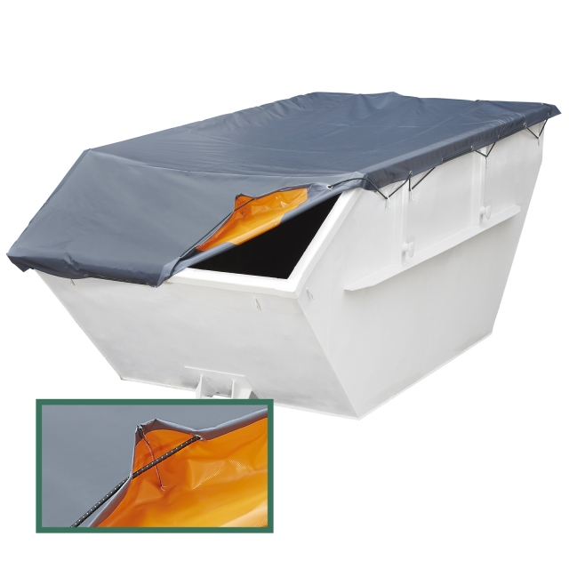 PVC skip cover 2 formed and reinforced corners - Dr. THIEL GmbH