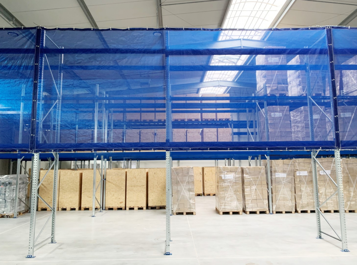 Pallet rack safety Shelving net High-bay blue without set
