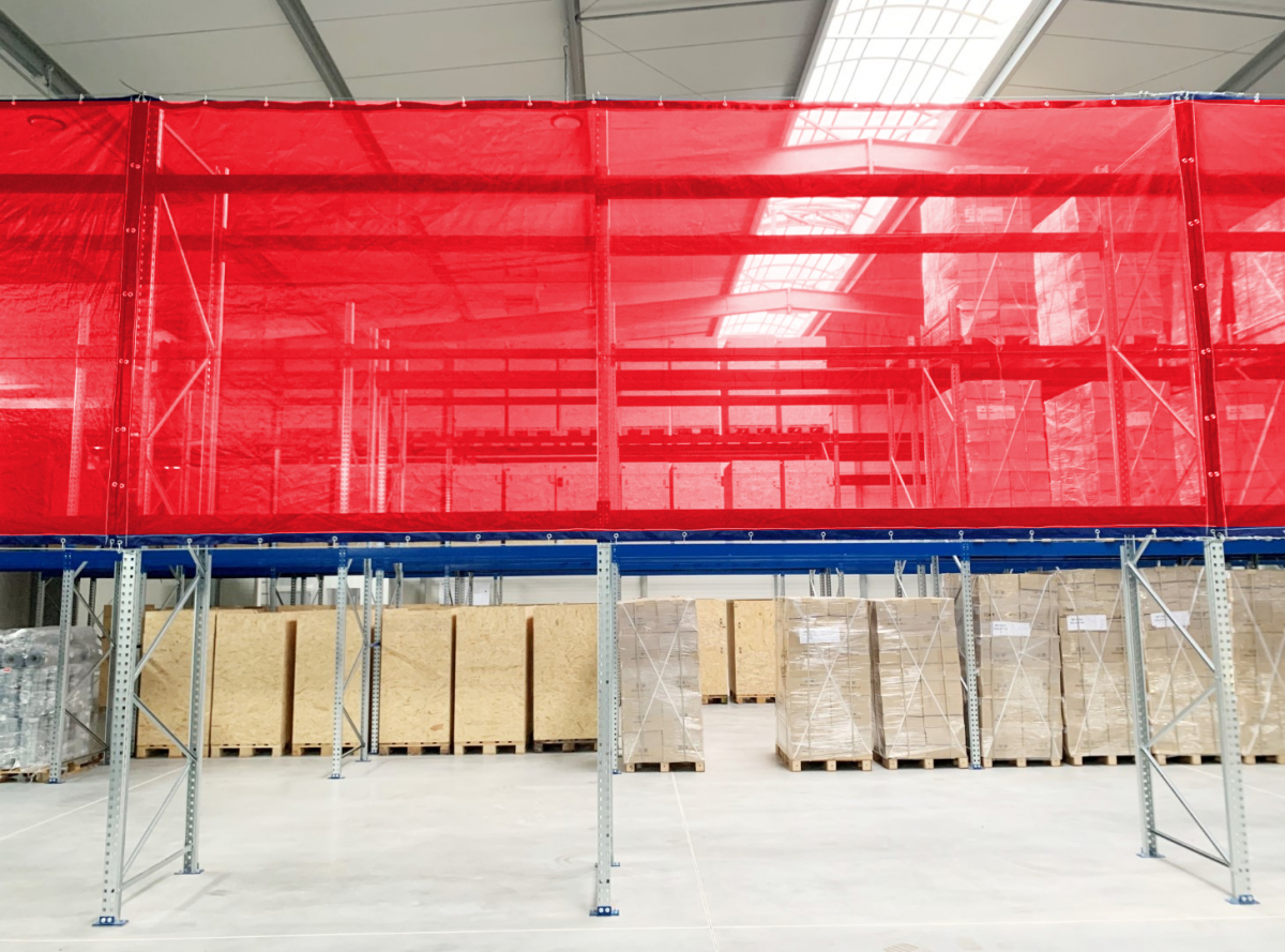 Pallet rack safety Shelving net High-bay warehouse red with set