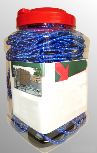 Luggage net made of rubber cord